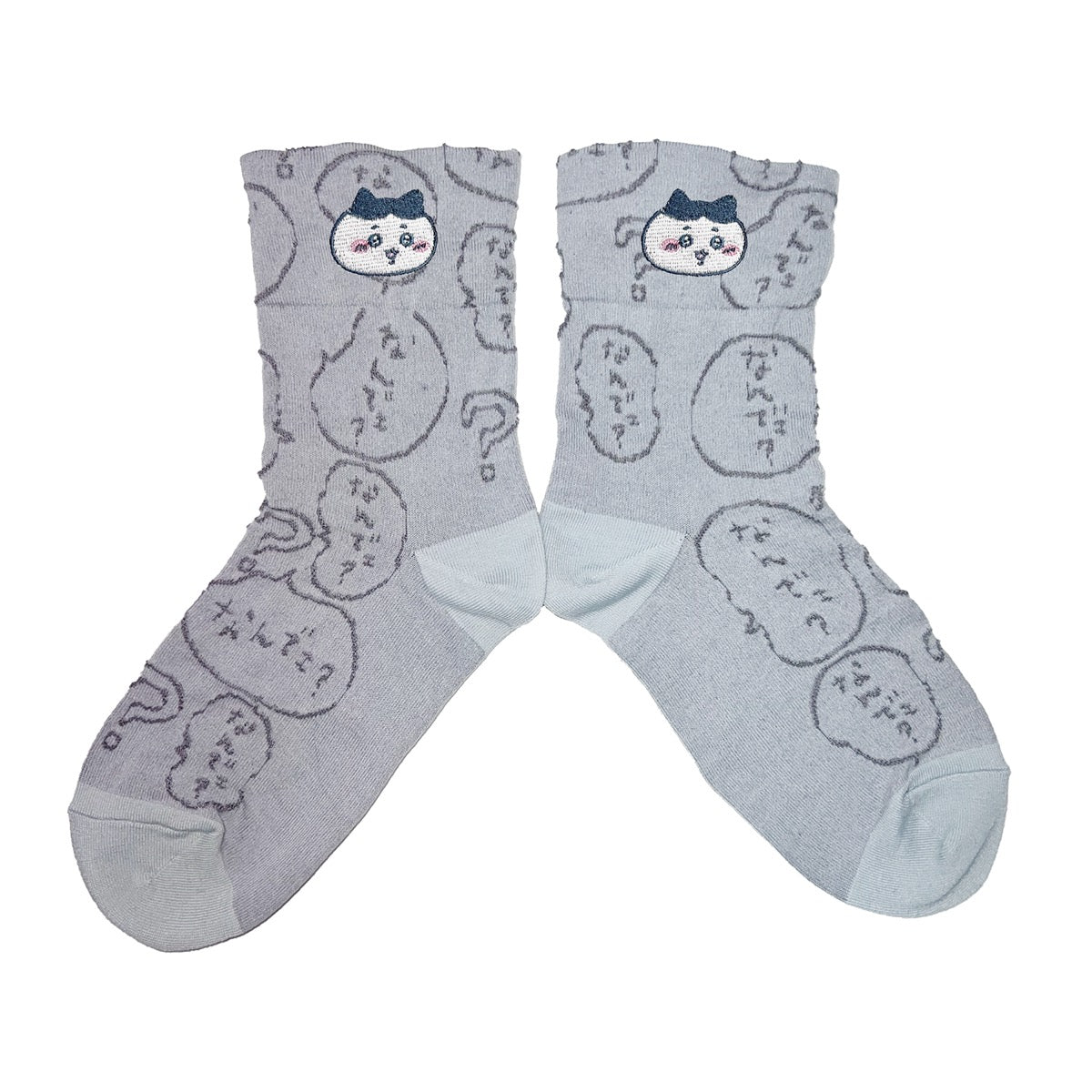 Chiikawa Float 자수 승무원 양말 (Hachiware Grey)을위한 | ちいかわマーケット