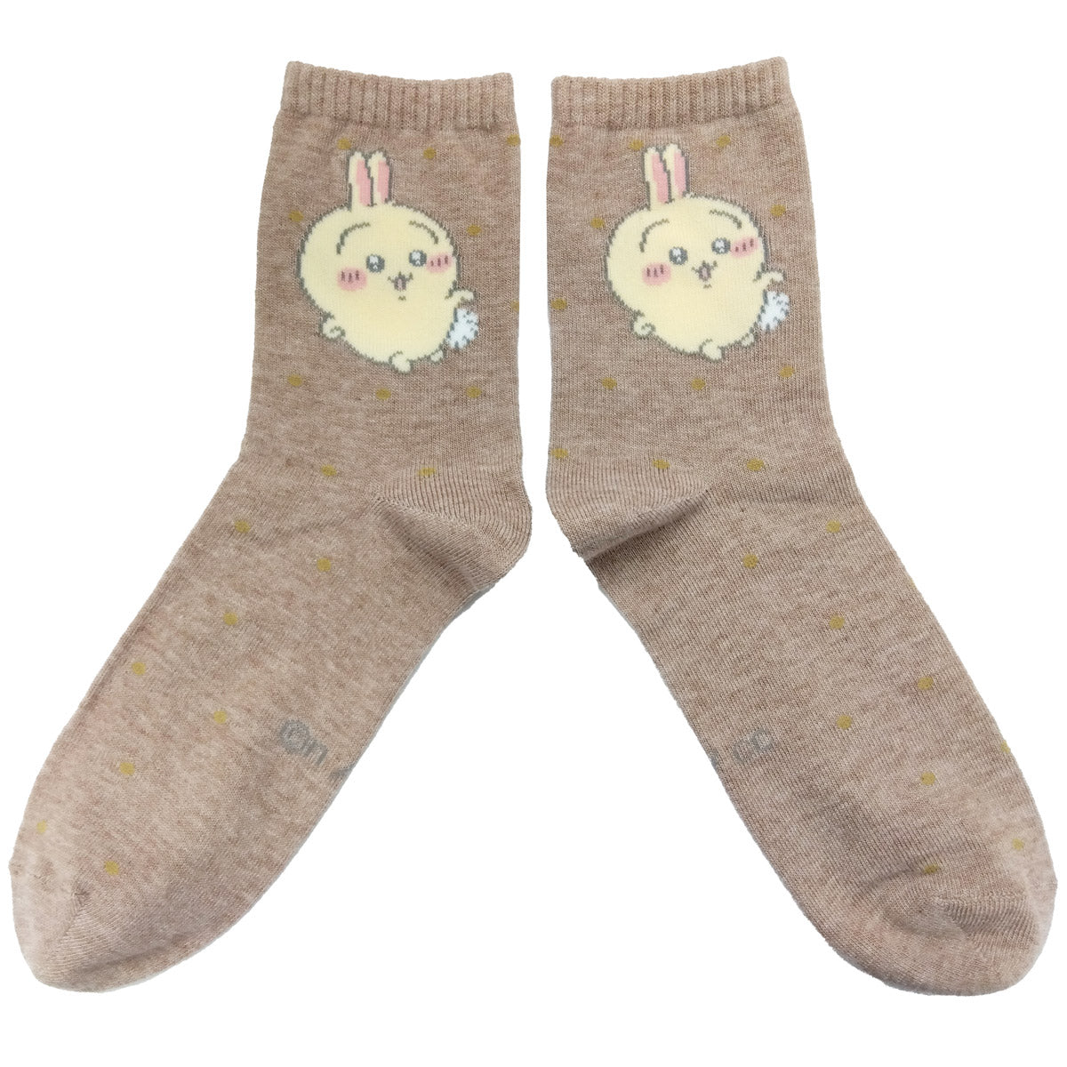 Chiikawa Crew Socks (Usagi Dot Beige) for Men | ちいかわマーケット